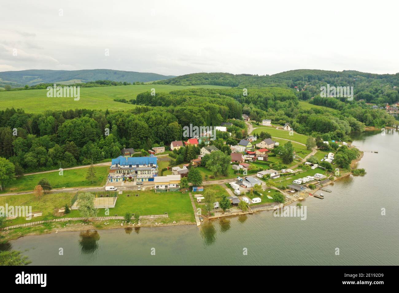 Aerial view of the Domasa reservoir in Slovakia Stock Photo - Alamy