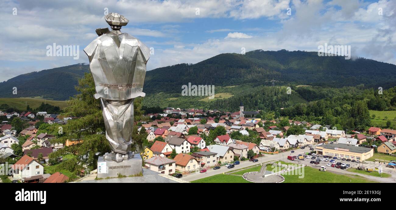 A view of the statue of Janosik in the village of Terchova in Slovakia ...