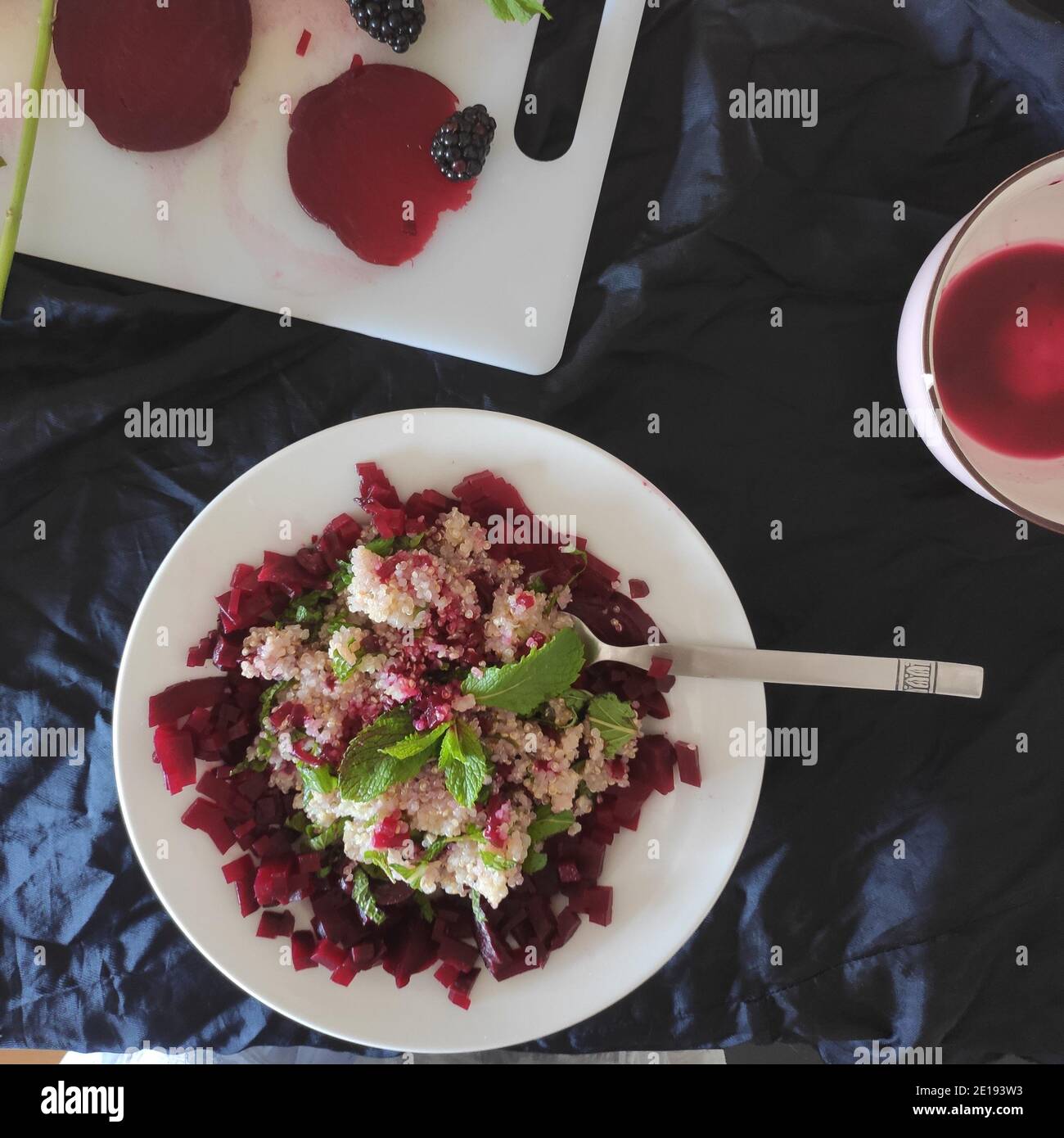 Original purple quinoa salad Stock Photo - Alamy