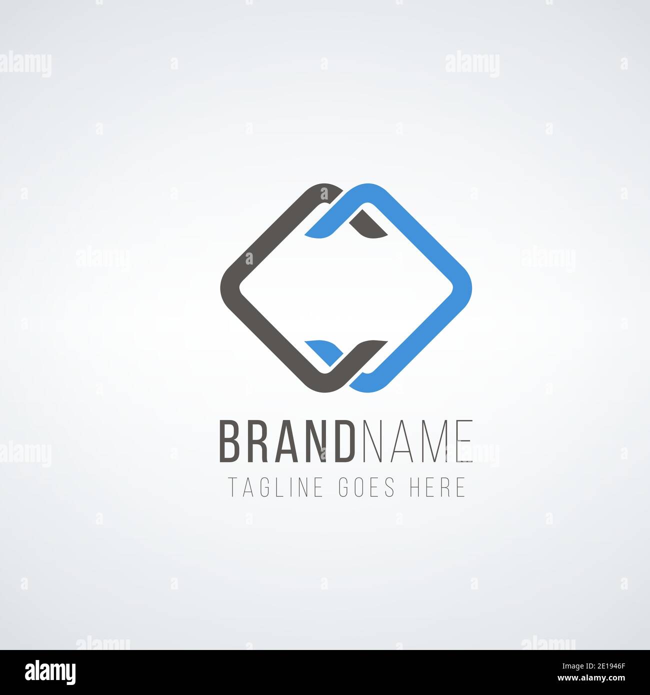 Double Letter rhombus like logo design template element. Minimal unique ...