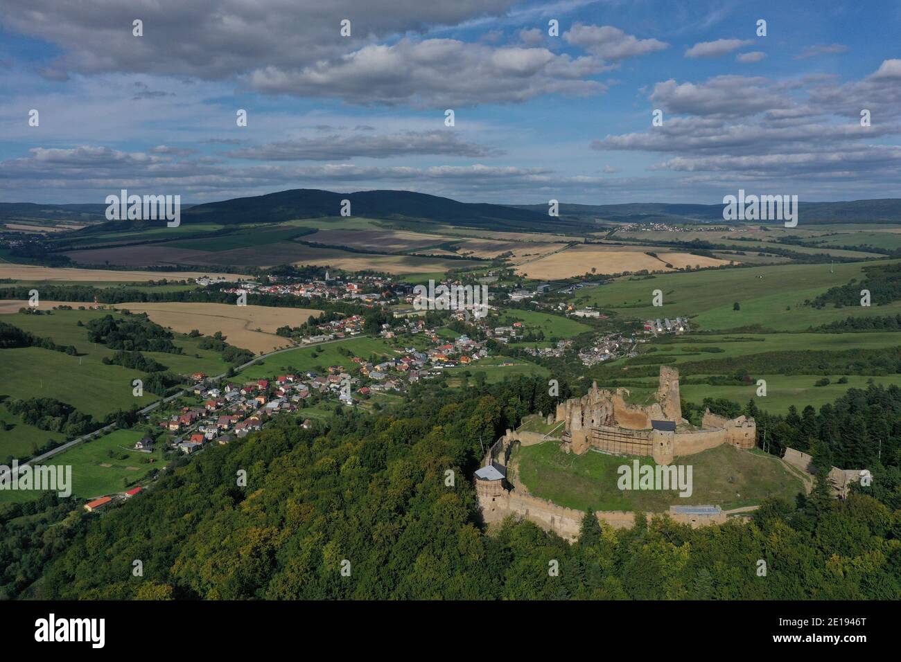 Aerial view of castle in Zborov village in Slovakia Stock Photo - Alamy