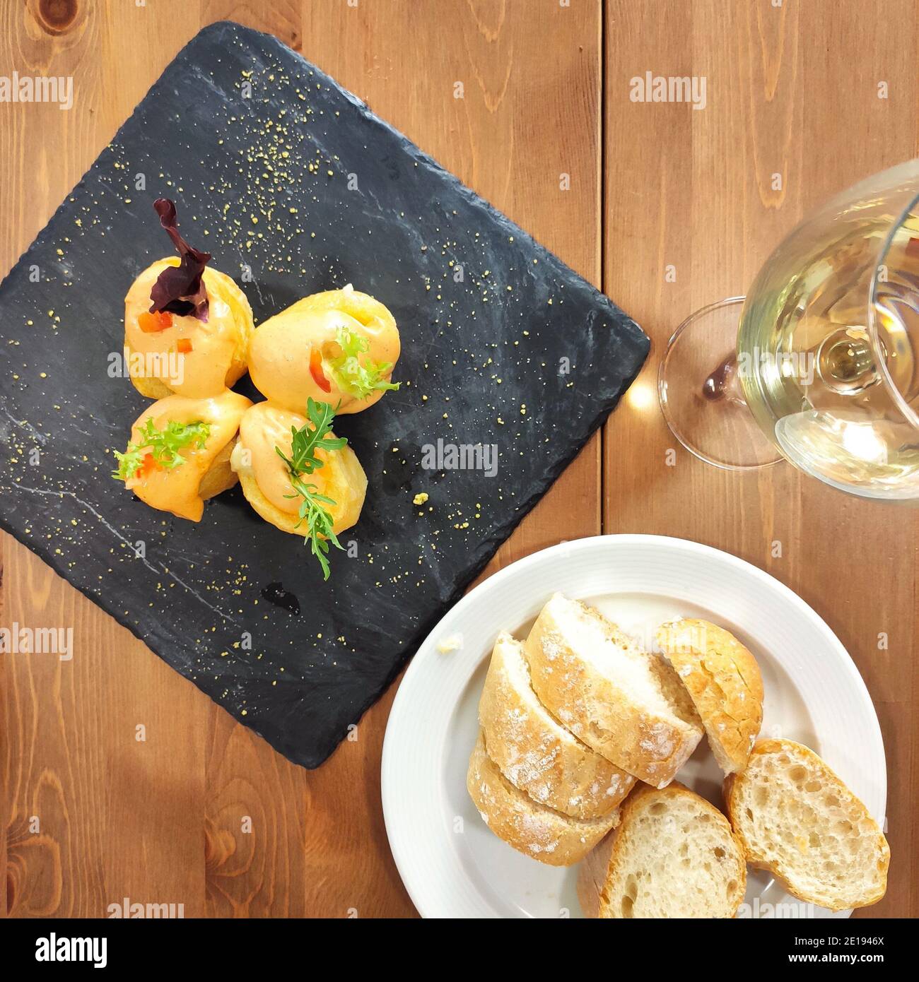 Spanish tapas top view Stock Photo - Alamy