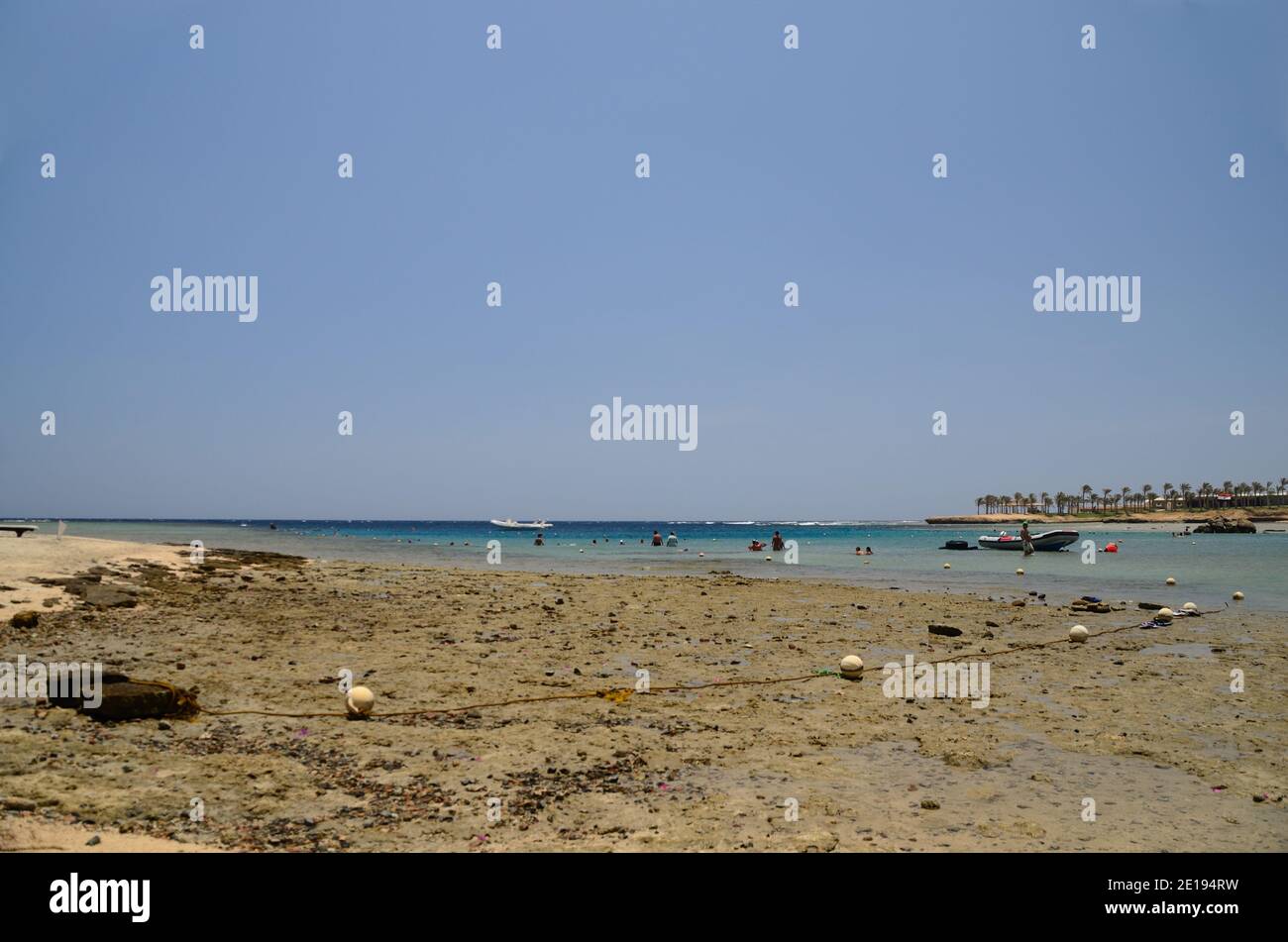 beach at low tide the sea on holiday in egypt Stock Photo - Alamy