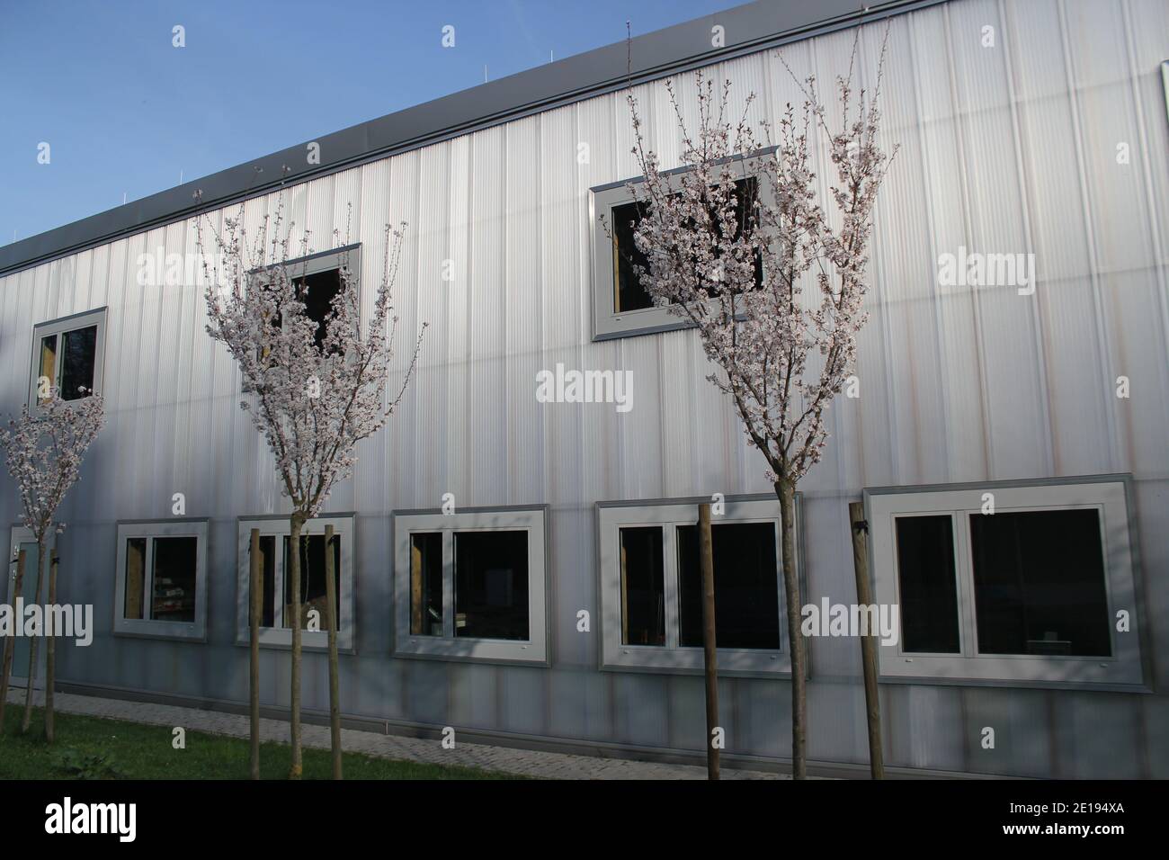 contemporary public building with plastic facade Stock Photo - Alamy