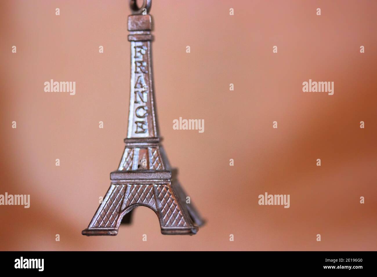 Metal keychain in the form of the Eiffel Tower in Paris, France ...