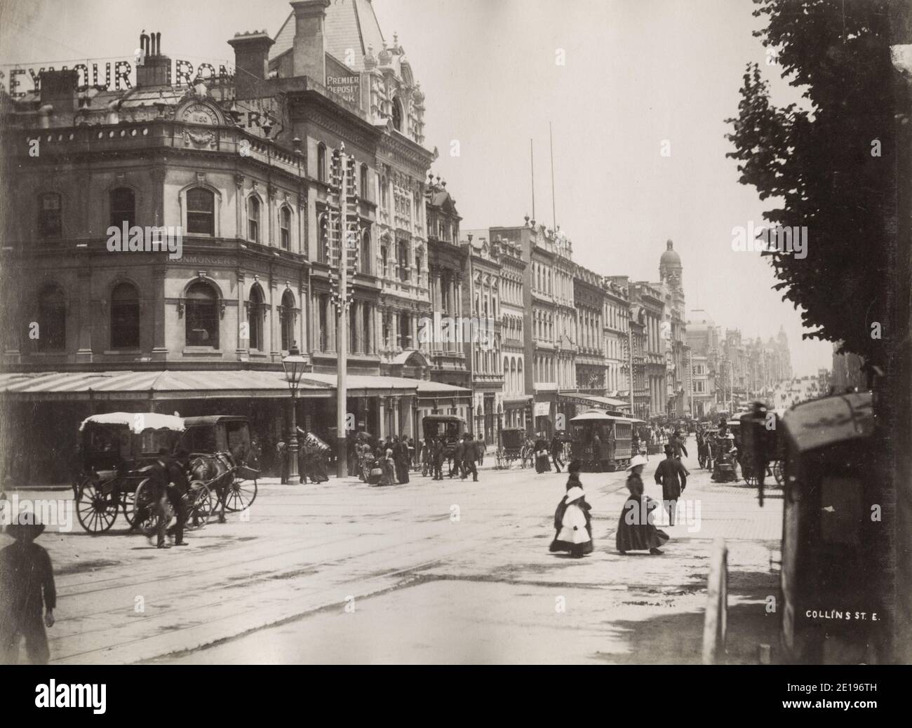19th century vintage photograph: Collins Street East, Melbourne ...