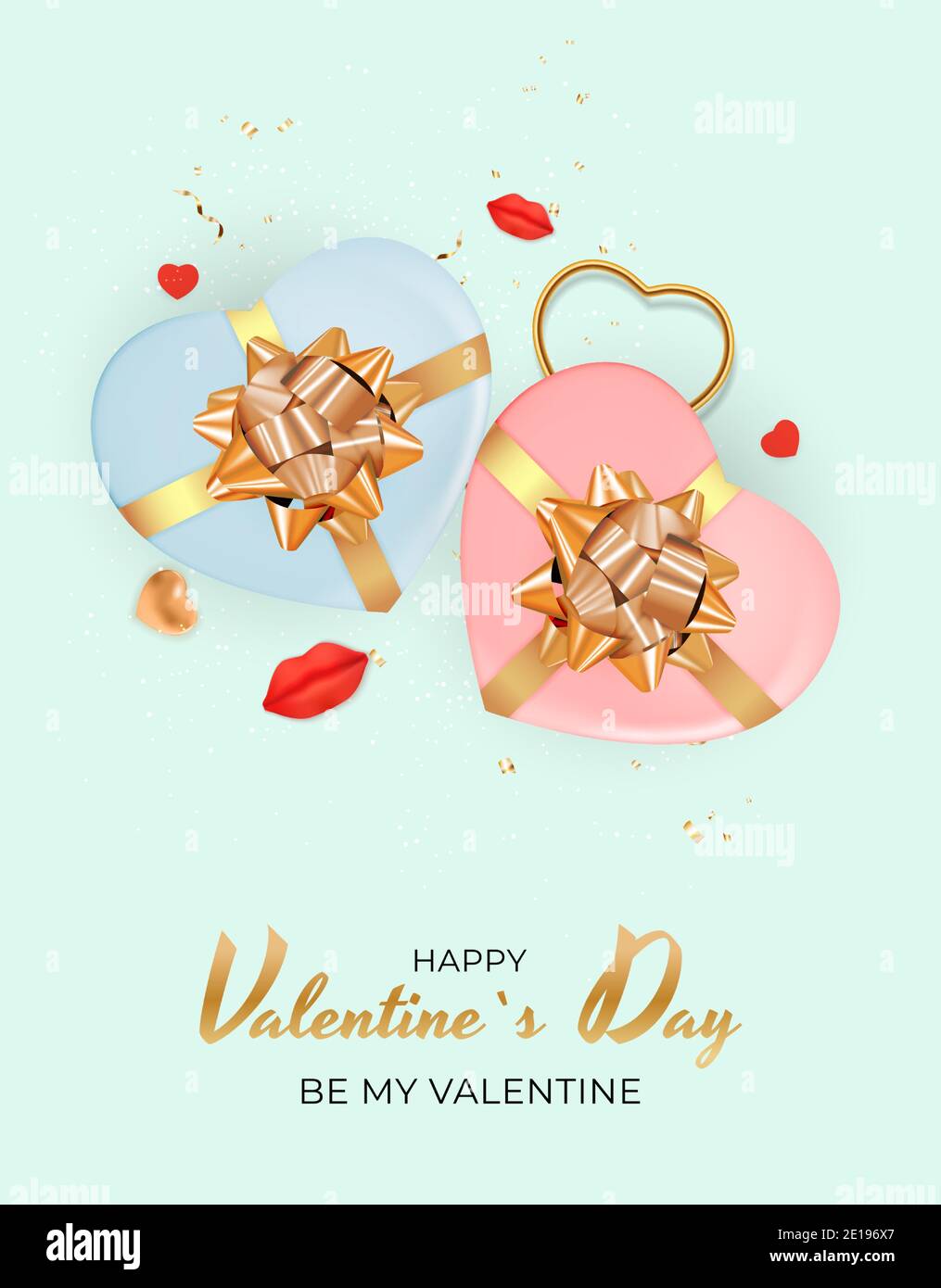 Valentine's Day Holiday Gift Card Background Realistic Design. Template ...