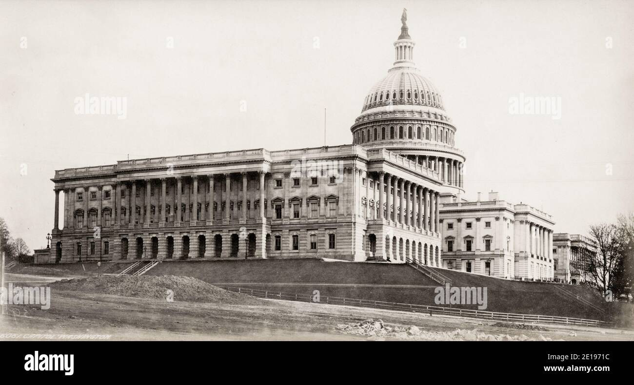 19th century vintage photograph: Capitol Building, Washington, USA ...