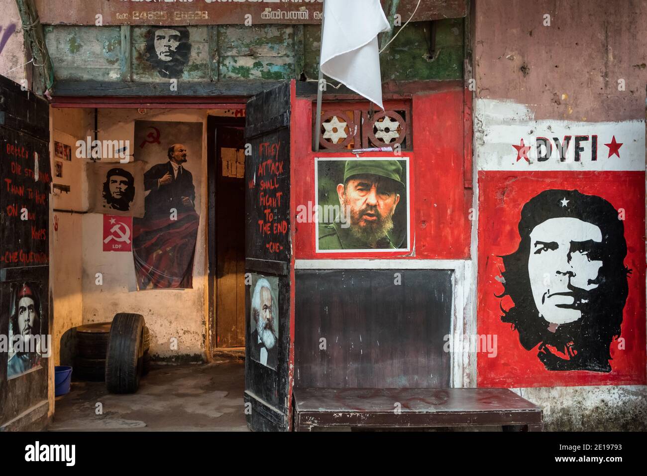 Cochin, India - November 24, 2019: Communist party office in Fort Kochi ...