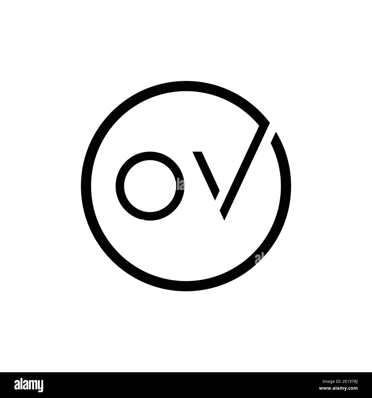 Initial Circle Letter OV Logo Design Vector Template. Abstract Minimal ...