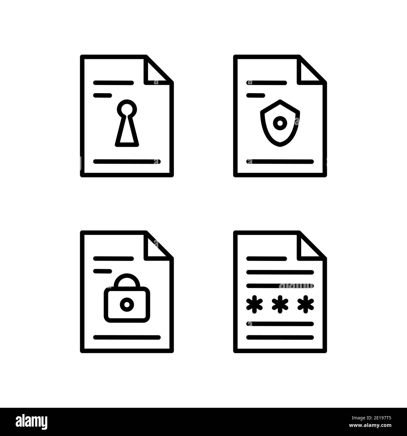 Protected Locked Secured File Icon Set Stock Vector Image & Art - Alamy