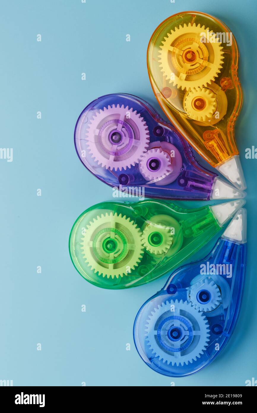 Stationery correction tapes are Multicolored on a blue background. Free ...