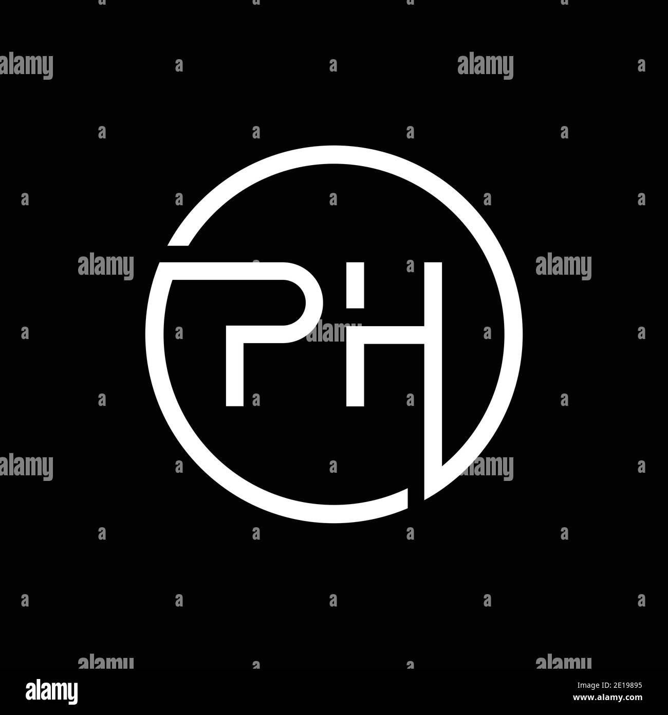 Initial PH Letter Logo Creative Typography Vector Template. Creative Circle Letter PH Logo ...