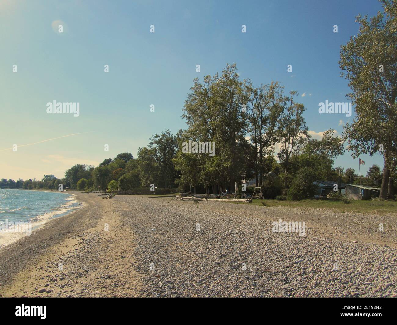 view along a beach at the lake ontario Stock Photo - Alamy