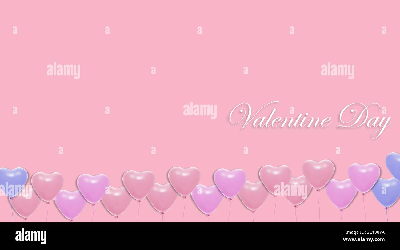 Valentines day backgrounds. 3d heart balloon design. vector ...