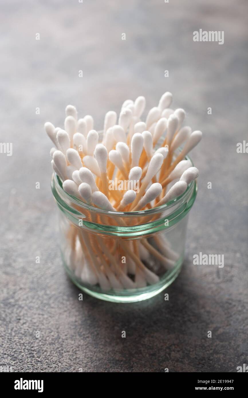 zero waste eco friendly biodegradable hygiene bathroom concept. Cotton ...