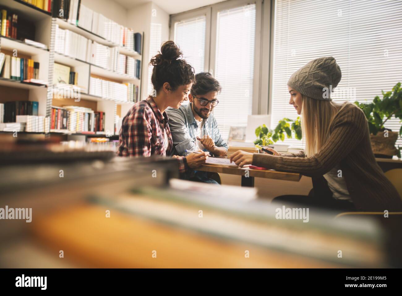 People Working Hard At School