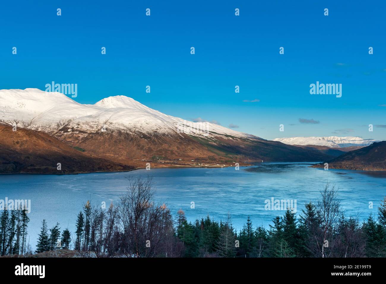SCOTLAND WEST COAST HIGHLAND KINTAIL VIEW TO THE HOUSES OF SOUTH SKYE ...