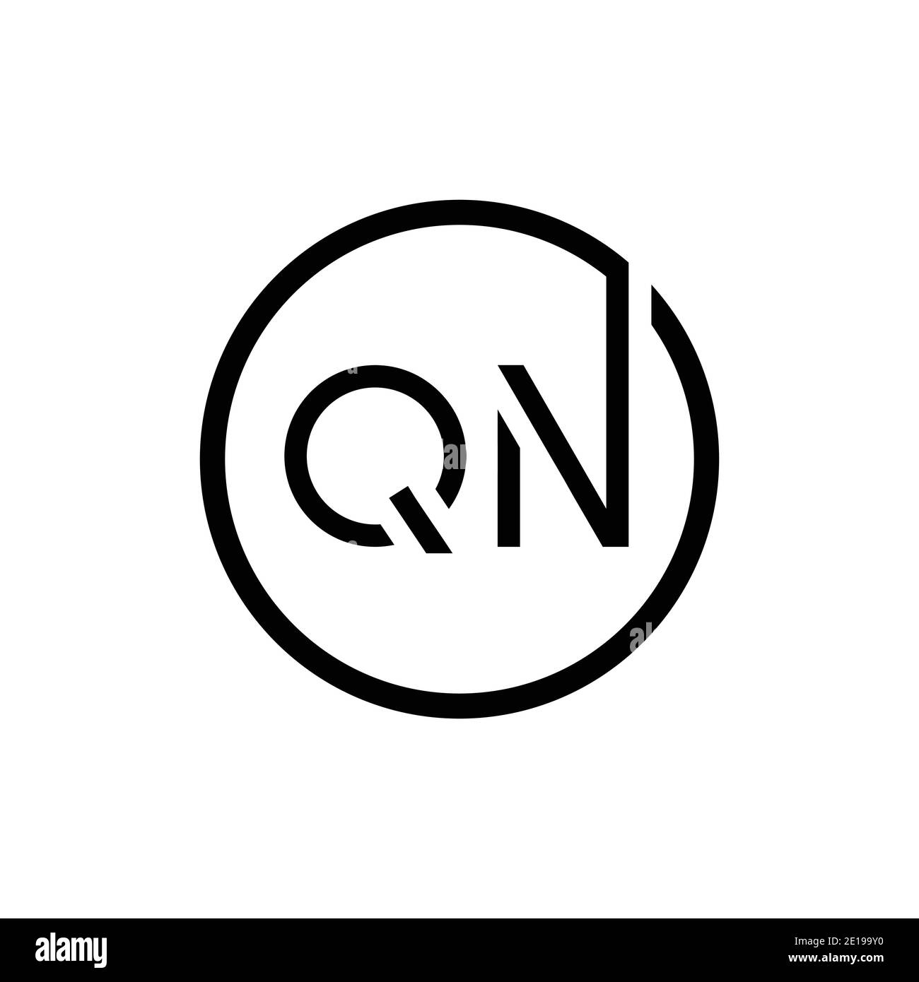 Initial Circle Letter QN Logo Design Vector Template. QN Letter Logo ...