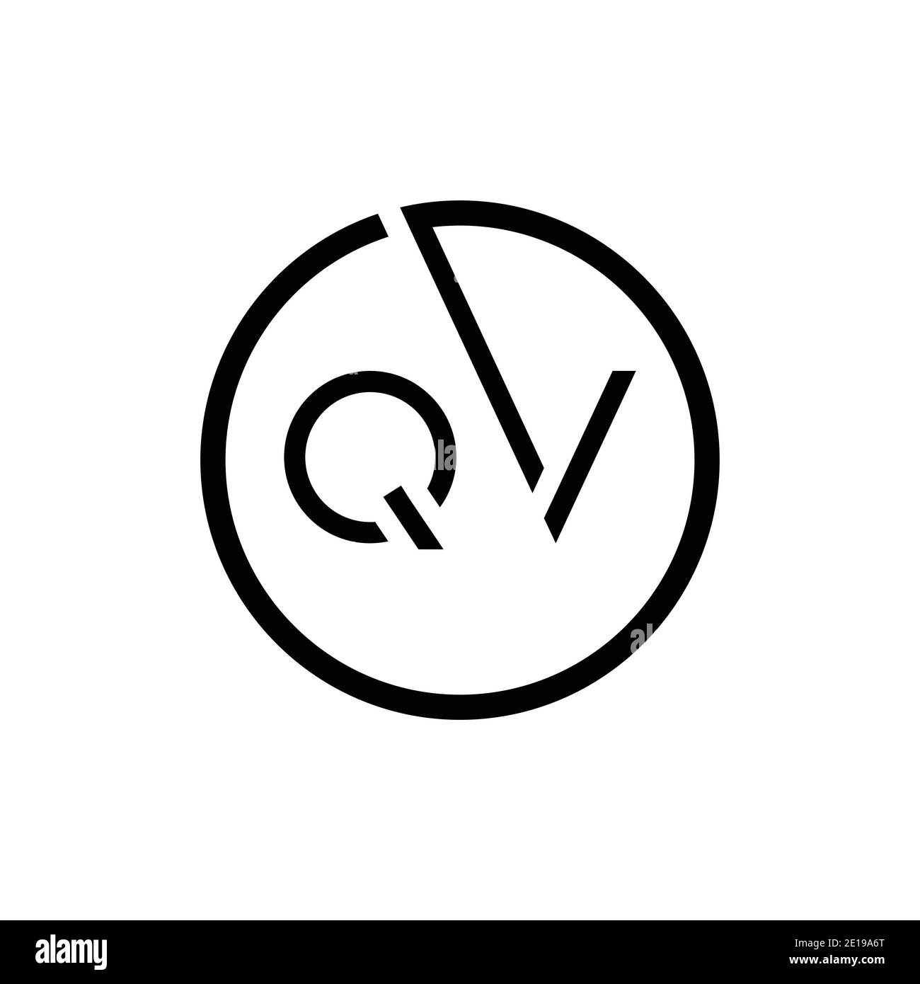 Initial Circle Letter QV Logo Design Vector Template. QV Letter Logo ...