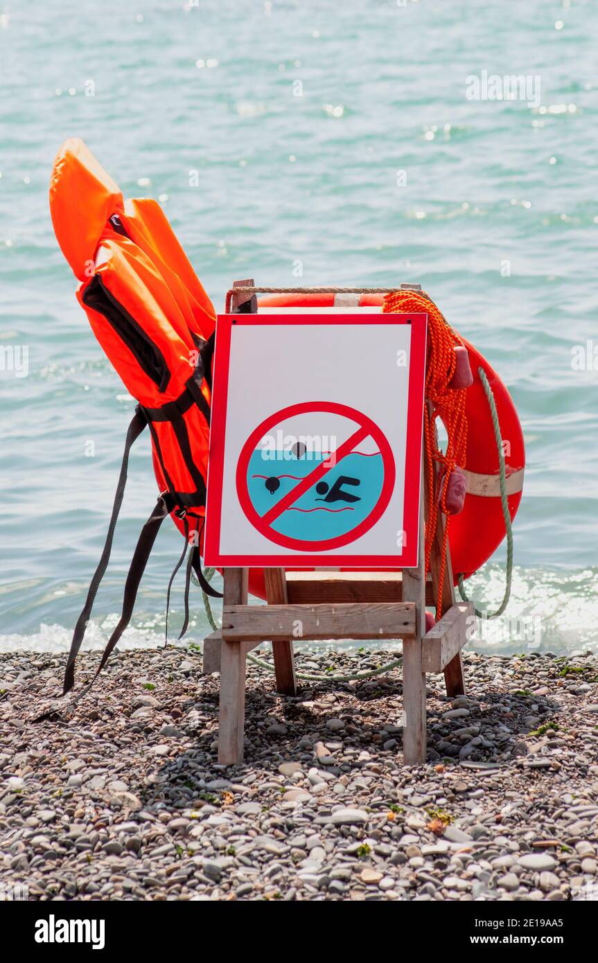 lifeguard chair on the beach by the sea Stock Photo - Alamy