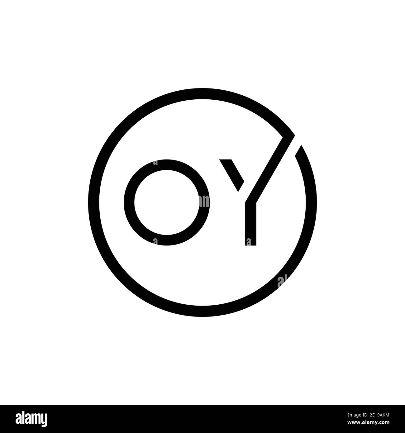 Initial Circle Letter OY Logo Design Vector Template. Abstract Minimal ...