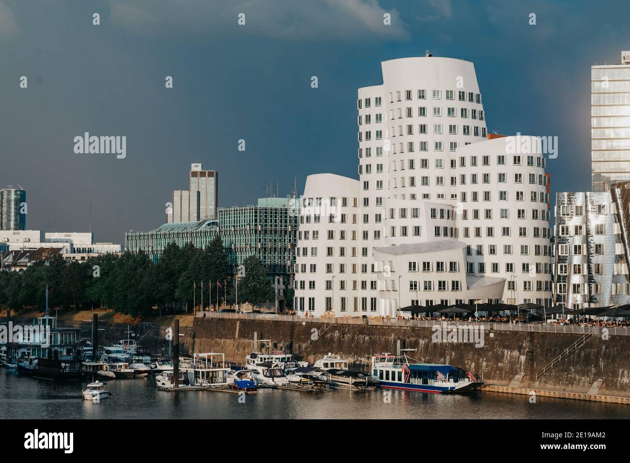 GERMANY, DUESSELDORF - AUGUST 14, 2020: Modern architecture in ...