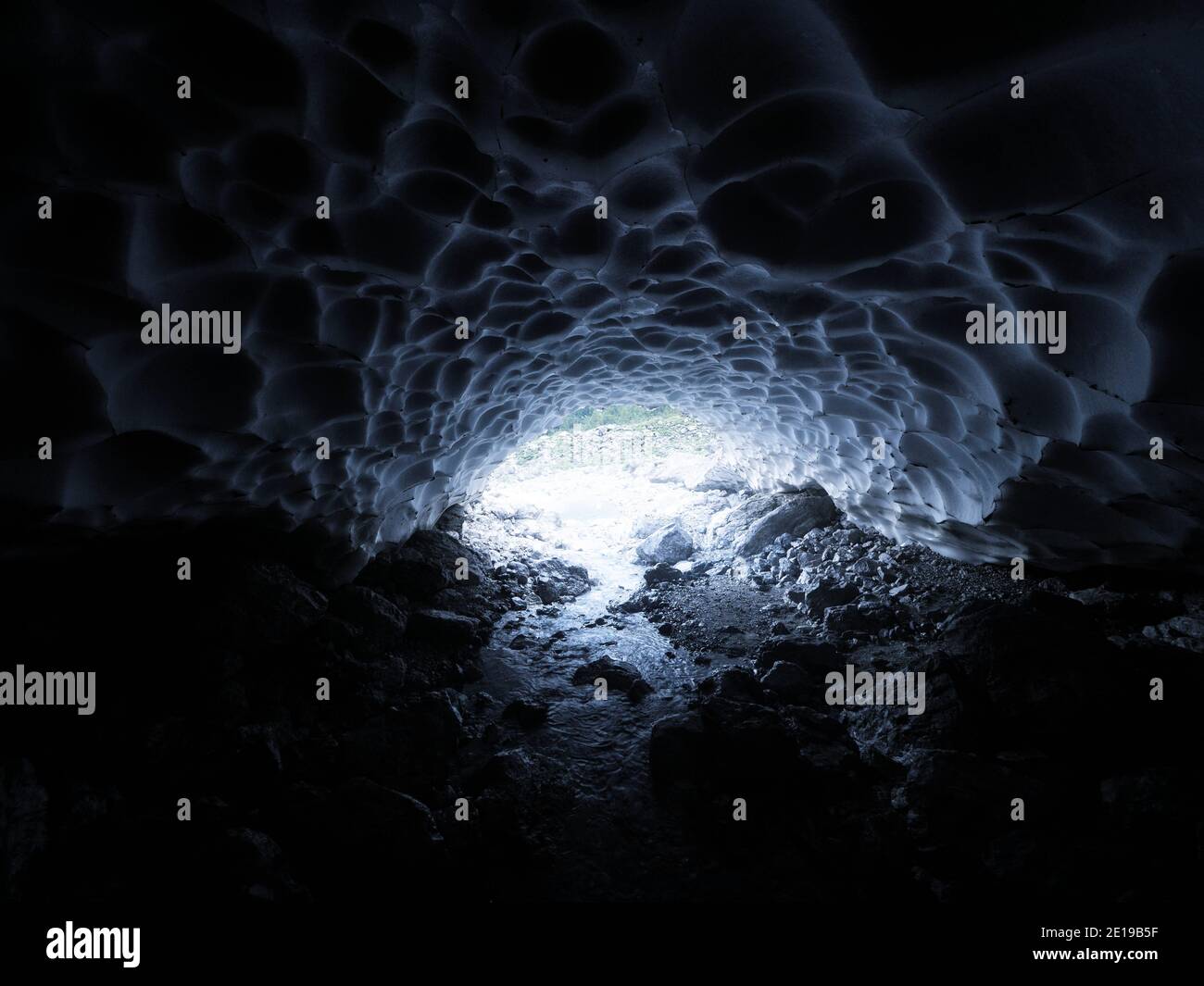 Panorama of ice cave Eiskapelle chapel glacier cavern snow tunnel ...