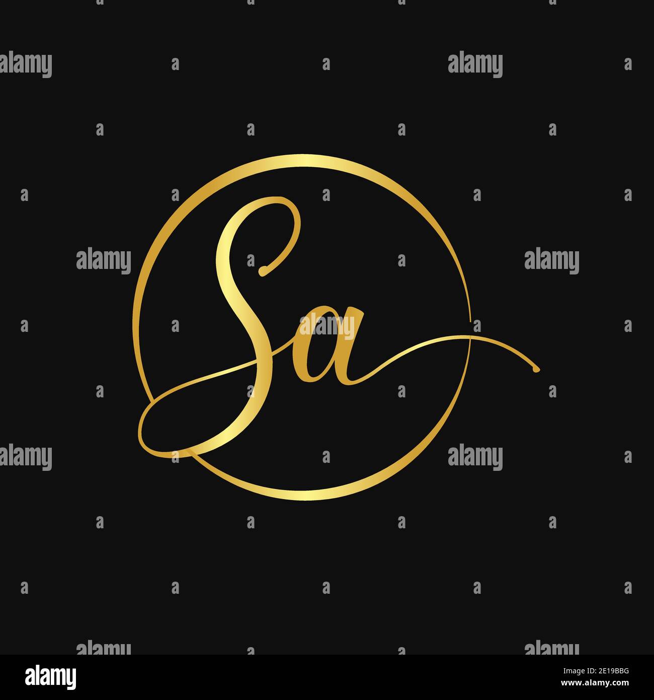 Initial SA letter Logo Design vector Template. Abstract Script Letter ...