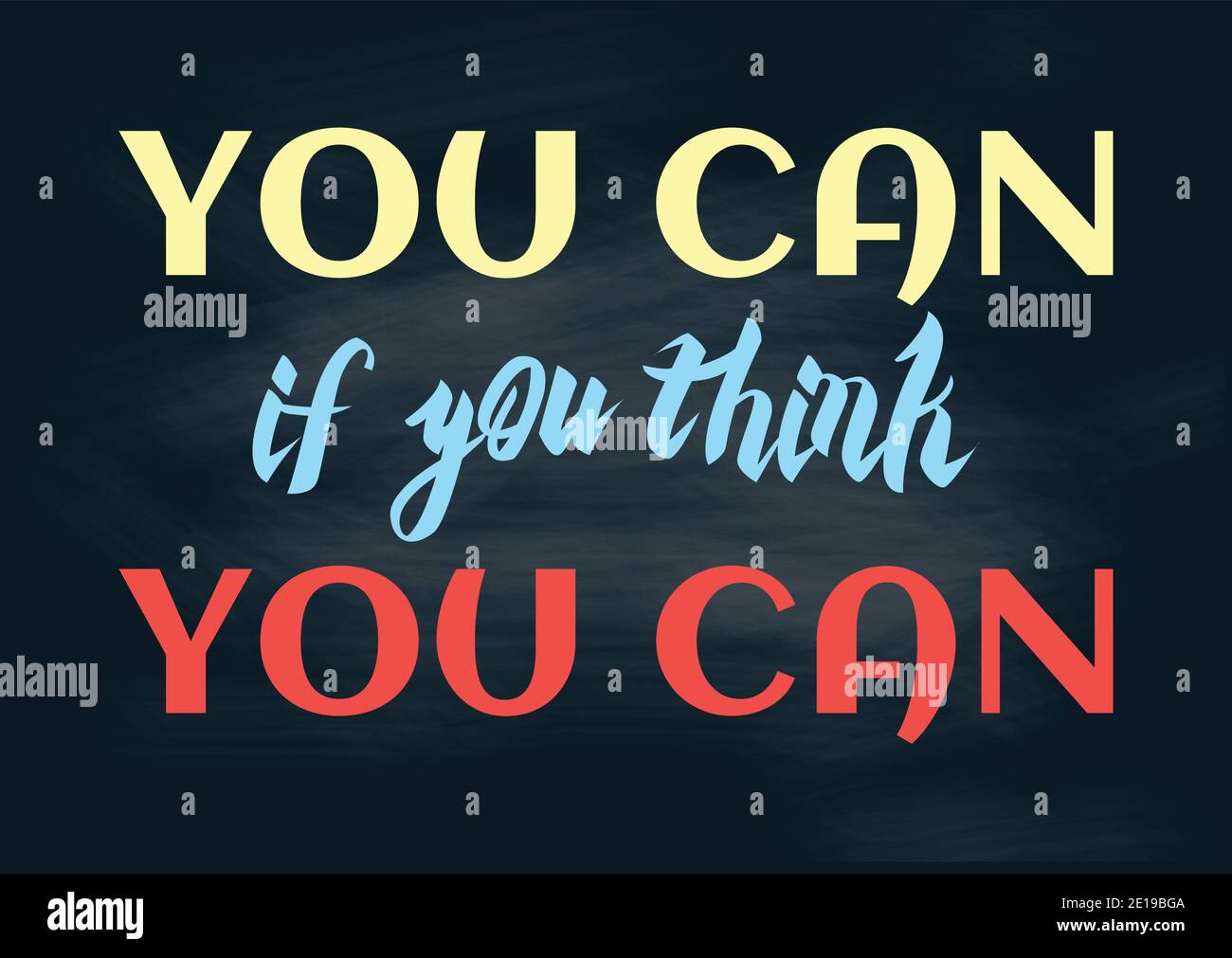 You can if you think you can Vintage positive concept notice Vector ...