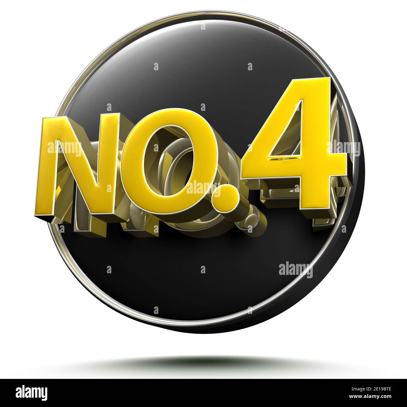 No.4 3d rendering on white background with clipping path Stock Photo ...