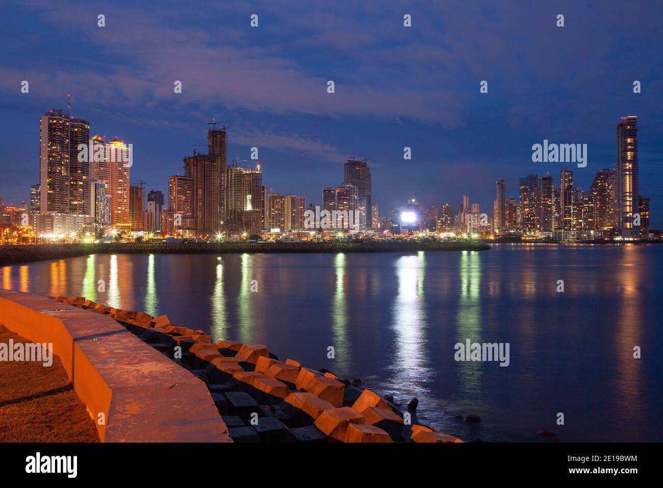 Skyline of Panama City on the Pacific Ocean. Capital of Panama Stock ...