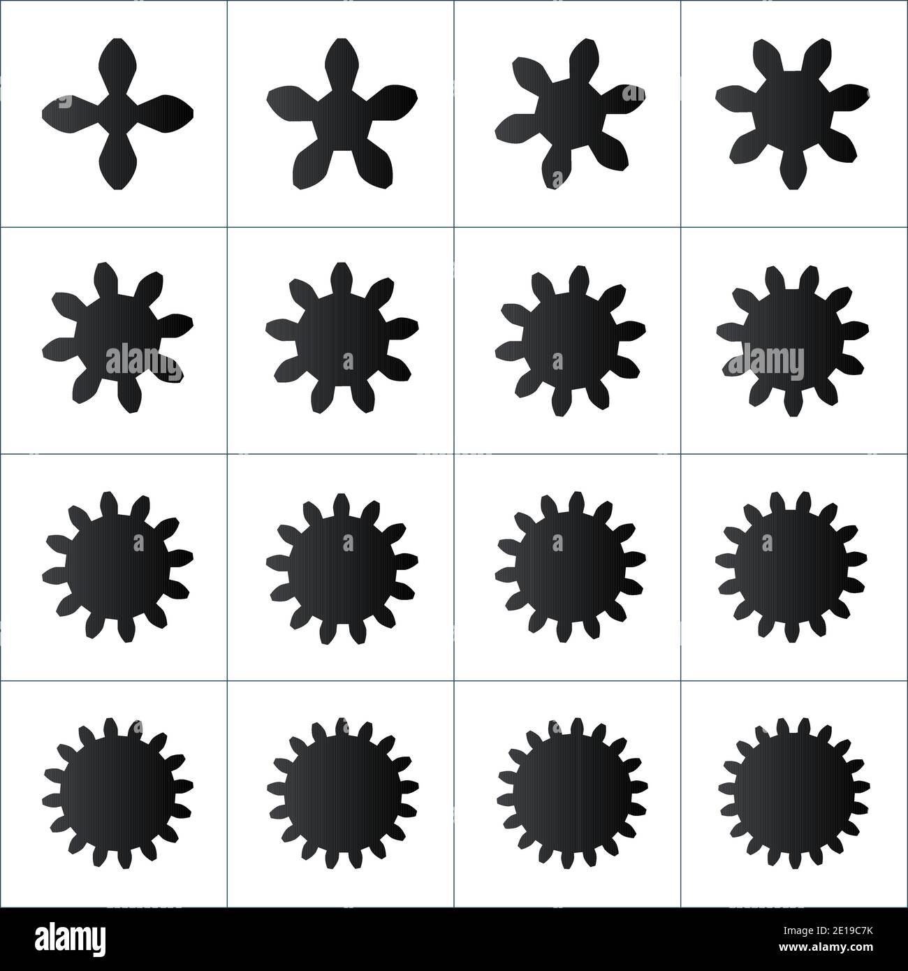machine gear collection, cogwheel set with number of teeth from four to ...