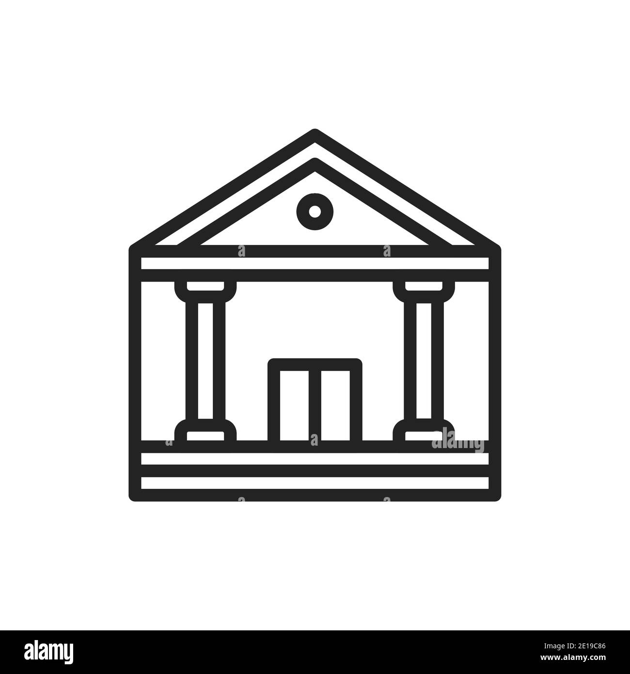 Building government color line icon. Isolated vector element Stock ...