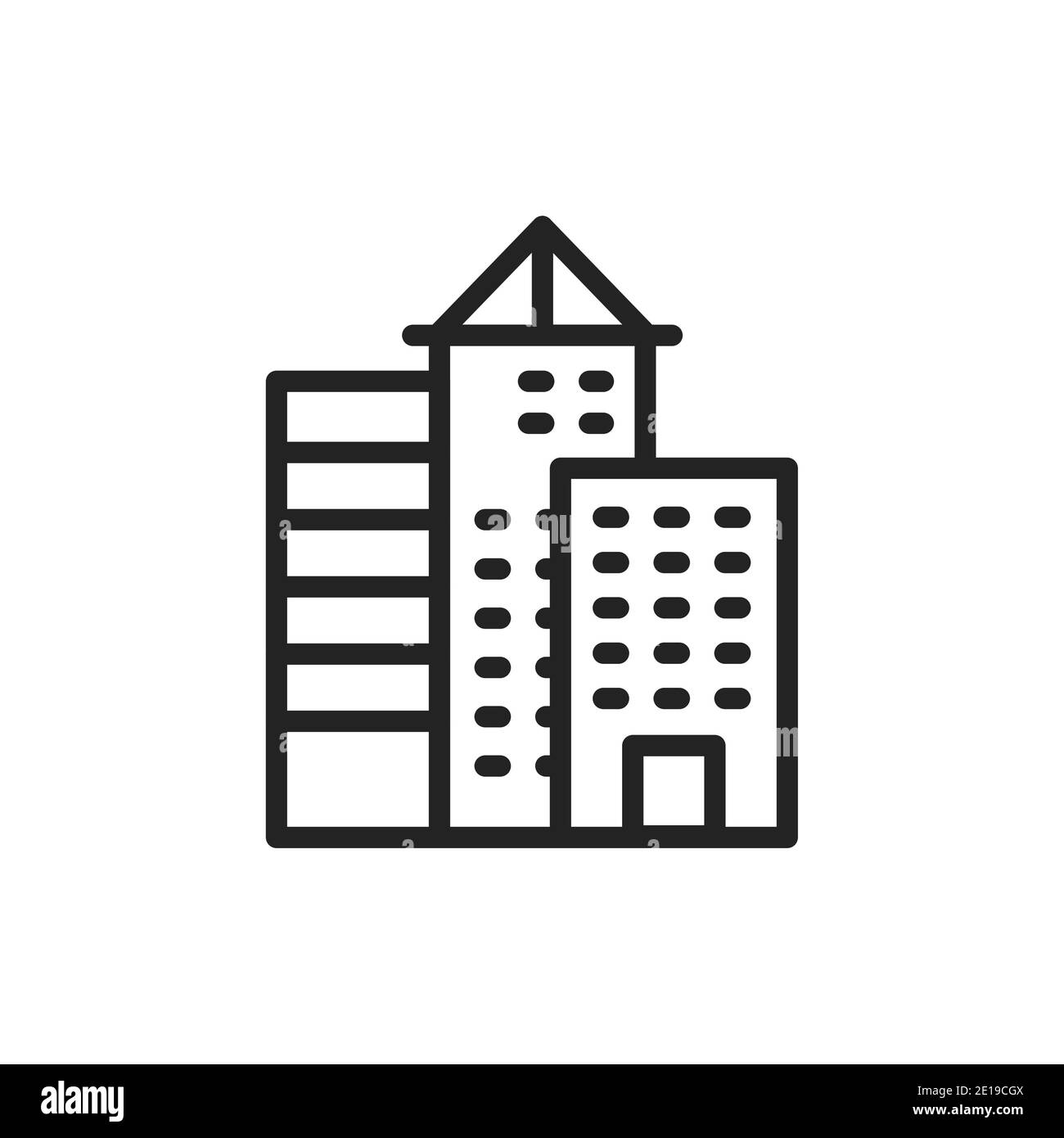 Building architecture structure skyscraper outline Black and White ...