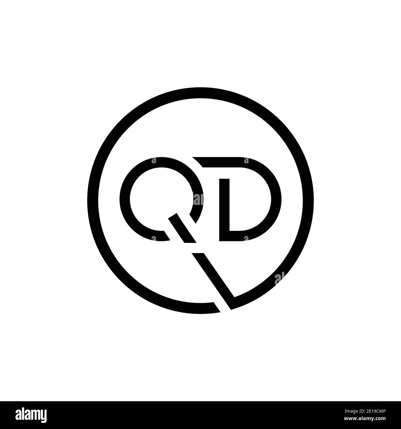 Initial Circle Letter QD Logo Design Vector Template. QD Letter Logo ...
