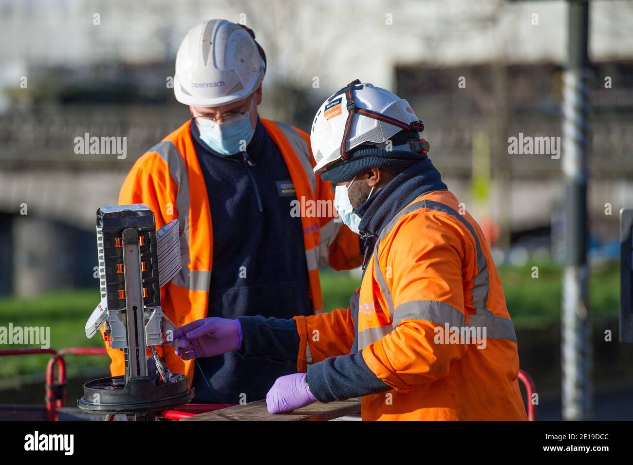 Telecommunications Engineers Hi Viz And Ppe Fix Comms High Resolution ...