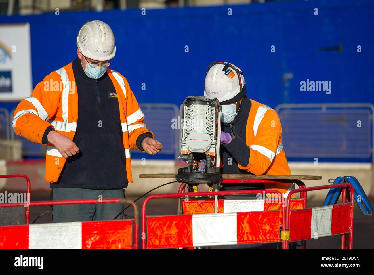 Telecommunications Engineers Hi Viz And Ppe Fix Comms High Resolution ...