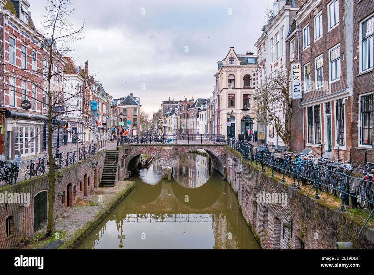 Traditional houses on traditional houses on the Oudegracht Old Canal in ...