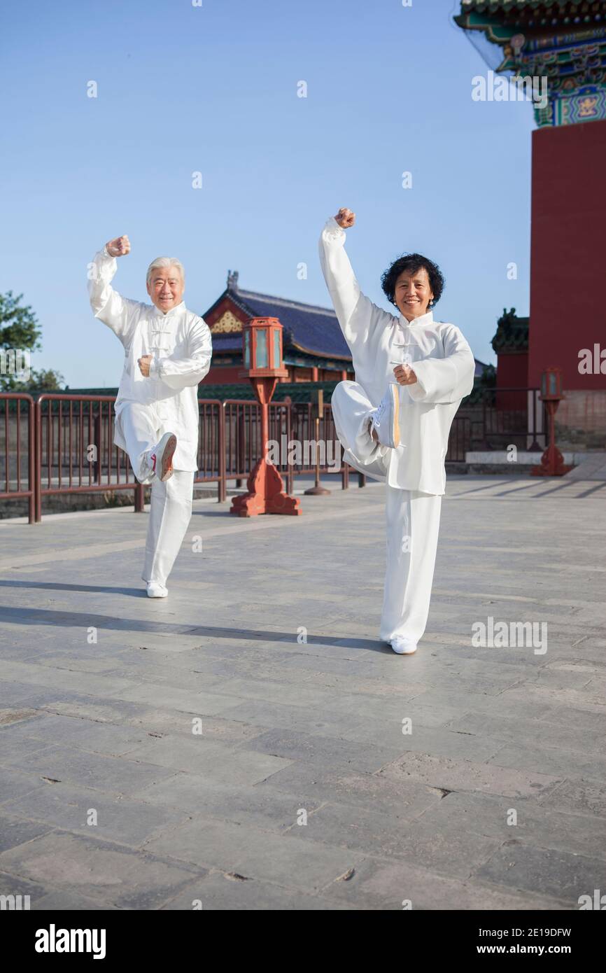 Two old people playing Tai Chi in the park high quality photo Stock ...