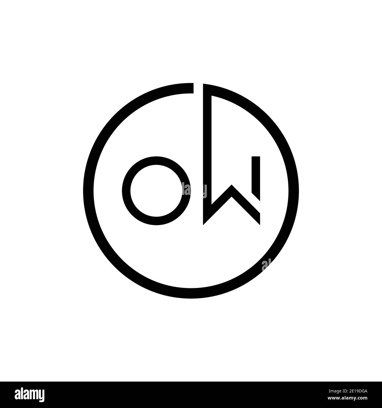 Initial Circle Letter OW Logo Design Vector Template. Abstract Minimal ...