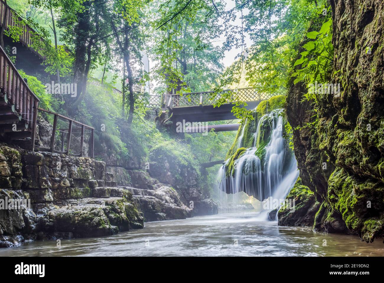 Bigar waterfall is situated on 45 Parallel, in the forest of Anina ...