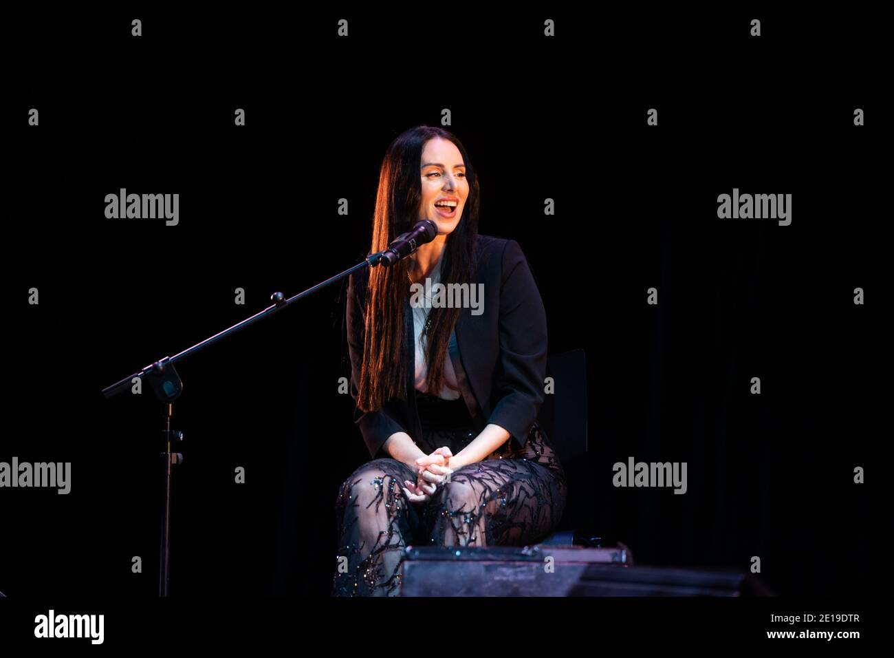 Madrid, Spain. 22 January, 2021: Spanish singer Mala Rodríguez on stage ...