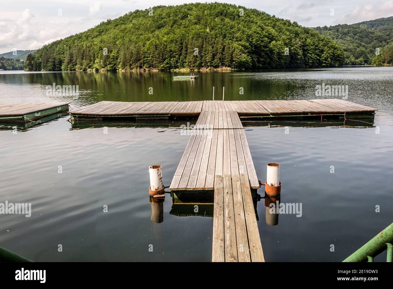 Goznuta Lake, near Valiug village, seen in a splendid summer day, Caras ...