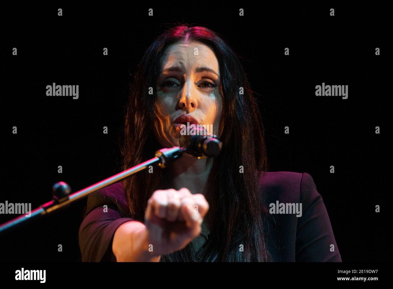 Madrid, Spain. 22 January, 2021: Spanish singer Mala Rodríguez on stage ...