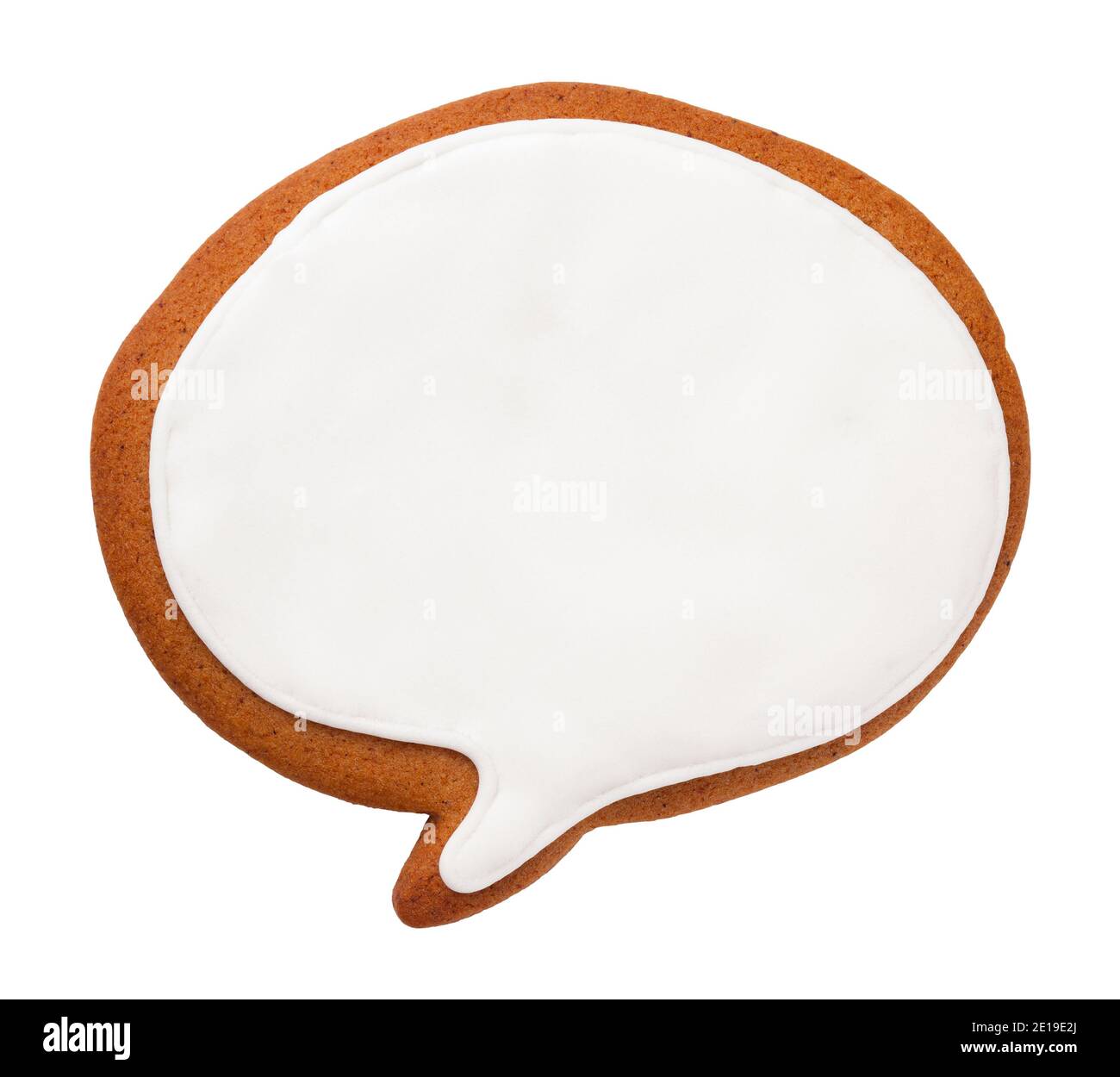 Christmas gingerbread cookie in shape of speech bubble isolated on ...