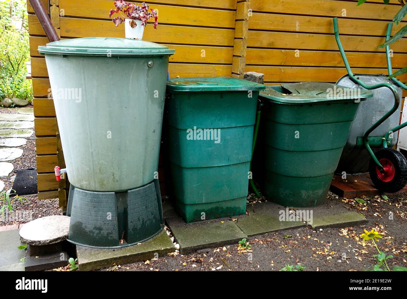 Water rain collecting and storage system. Containers for collecting ...