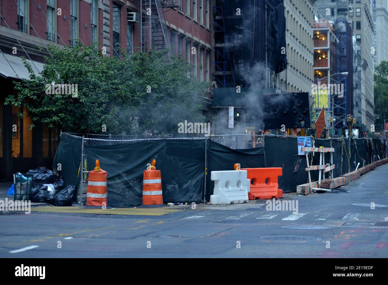 Construction site on a city street in New York Stock Photo - Alamy