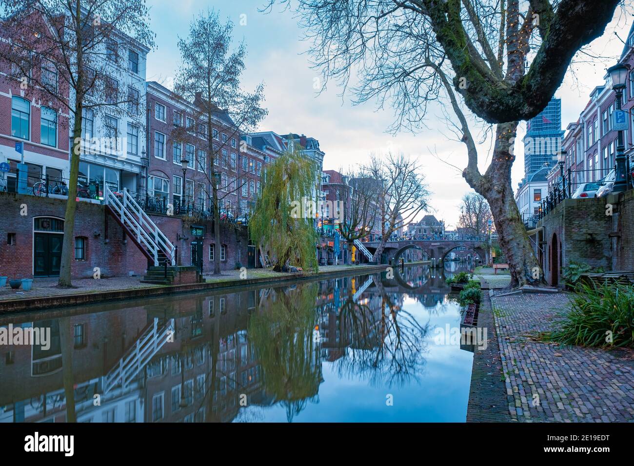 Traditional houses on traditional houses on the Oudegracht Old Canal in ...