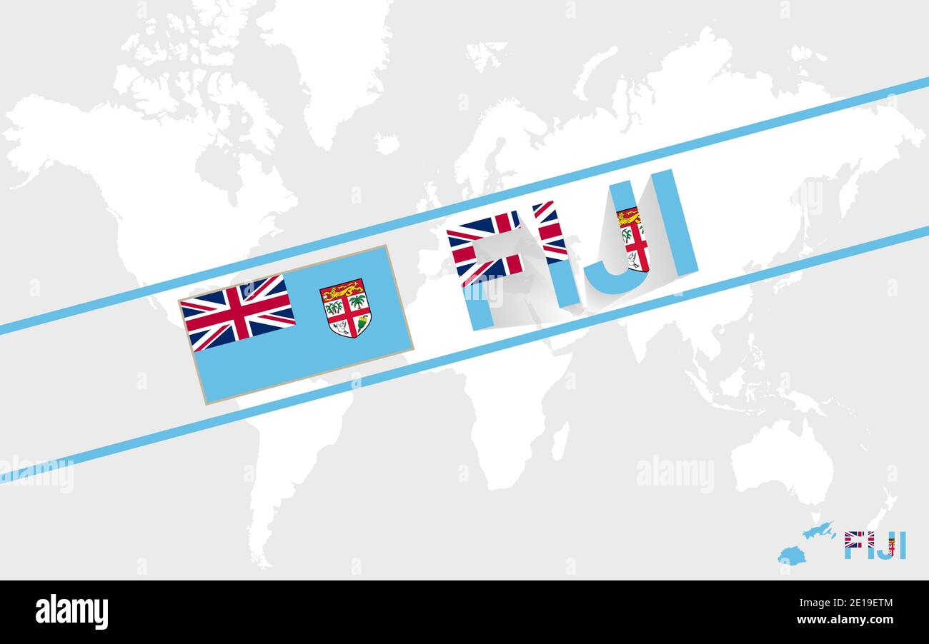 Fiji flag on country map hi-res stock photography and images - Alamy
